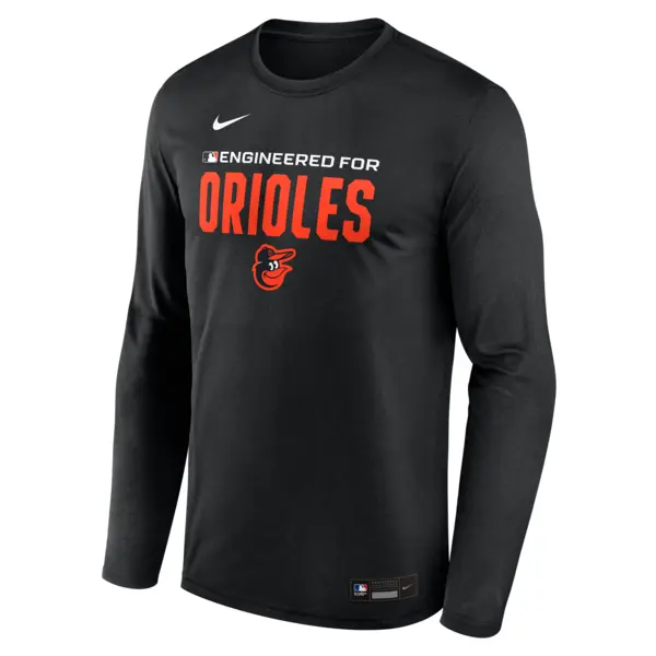 Nike Baltimore Orioles Authentic Collection Team Issue Dri-fit Mlb Long-sleeve T-shirt - Black