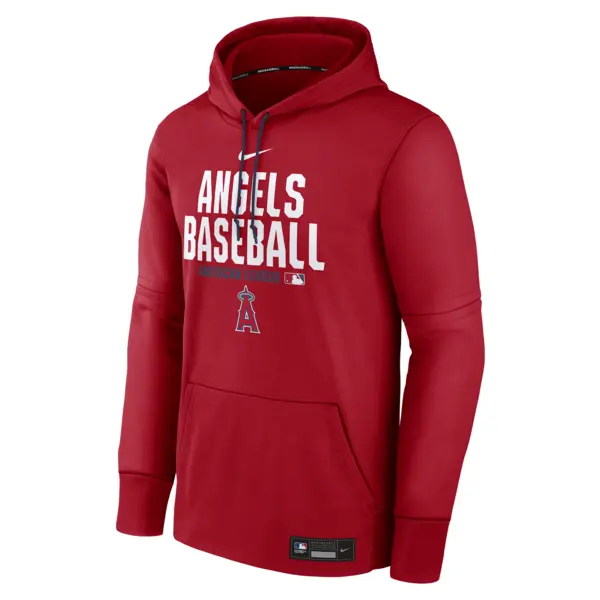 Nike Los Angeles Angels Authentic Collection Therma Mlb Pullover Hoodie - Red