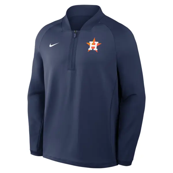 Nike Houston Astros Authentic Collection Dri-fit Mlb 1/2-zip Long-sleeve Top - Blue