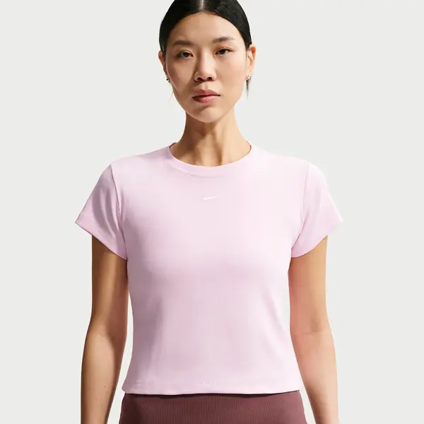 Nike Sportswear Tight Ribbed Short-sleeve T-shirt - Pink