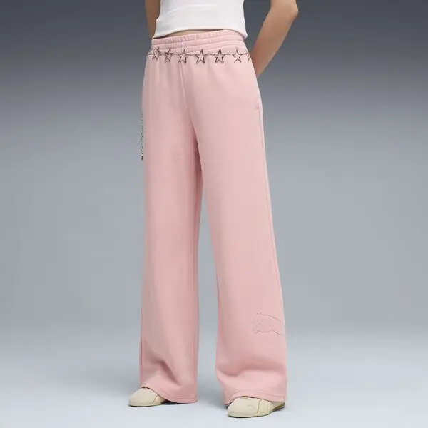 PUMA High-waisted Wide Leg Pants - Pink