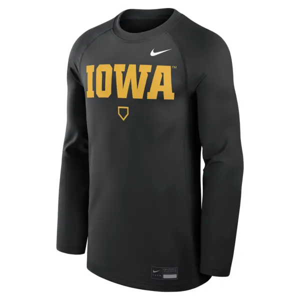 Nike Iowa Dugout Game Time Dri-fit College Long-sleeve T-shirt - Black