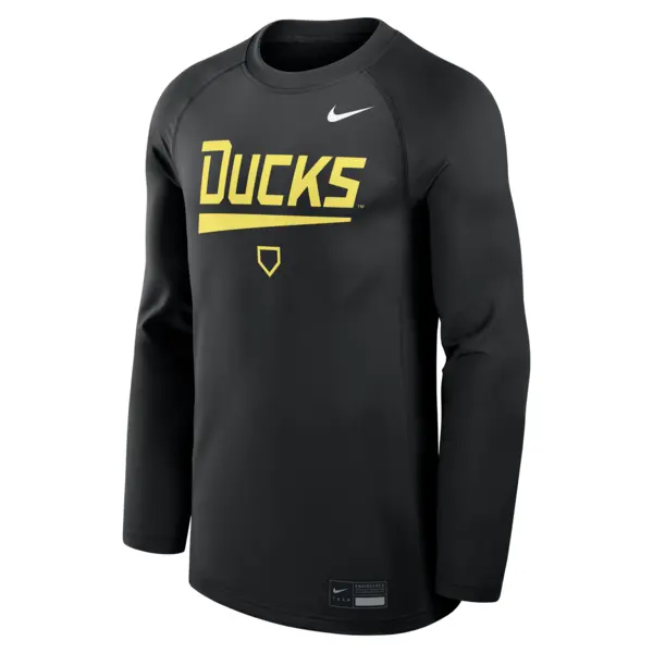 Nike Oregon Dugout Game Time Dri-fit Long-sleeve T-shirt - Black