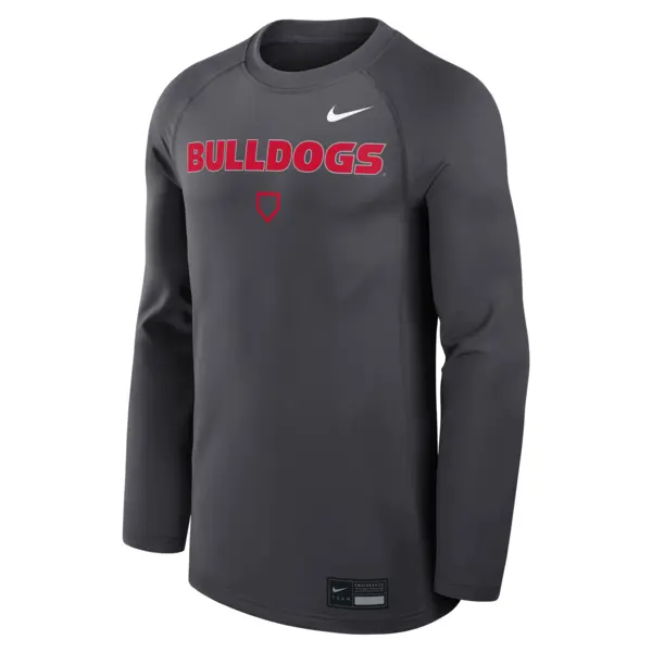 Nike Georgia Dugout Game Time Dri-fit College Long-sleeve T-shirt - Grey