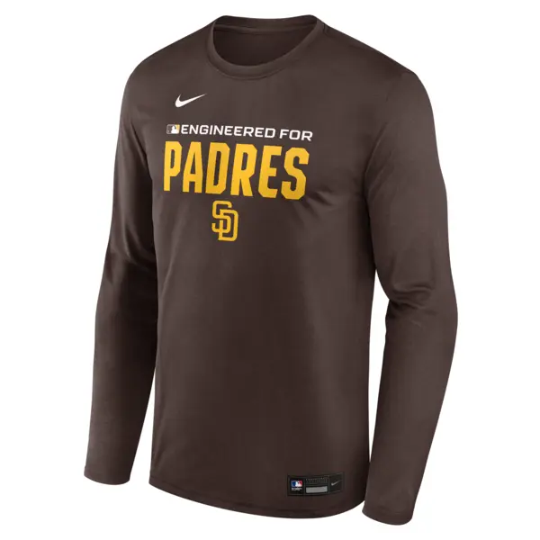 Nike San Diego Padres Authentic Collection Team Issue Dri-fit Mlb Long-sleeve T-shirt - Brown
