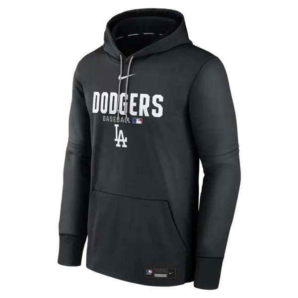 Nike Los Angeles Dodgers Authentic Collection Therma Mlb Pullover Hoodie - Black