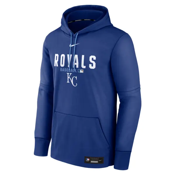Nike Kansas City Royals Authentic Collection Therma Mlb Pullover Hoodie - Blue