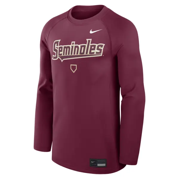 Nike Florida State Dugout Game Time Dri-fit College Long-sleeve T-shirt - Red