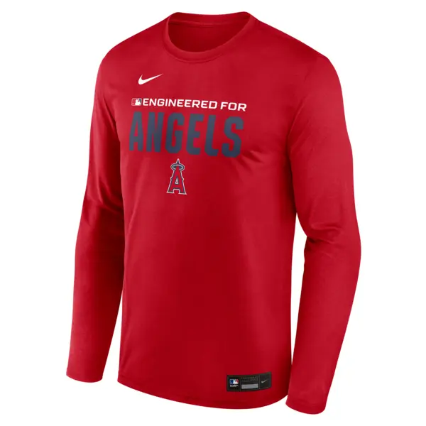 Nike Los Angeles Angels Authentic Collection Team Issue Dri-fit Mlb Long-sleeve T-shirt - Red