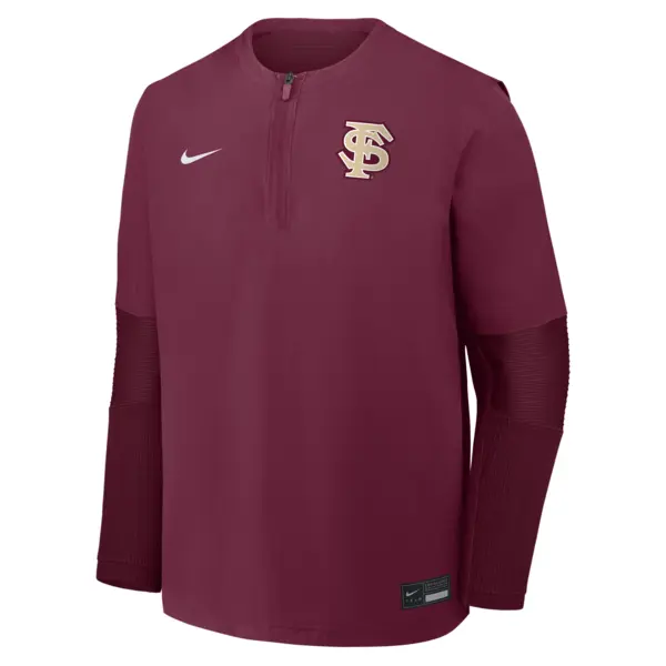 Nike Florida State Dugout Dri-fit College 1/4-zip Long-sleeve Windshirt - Red
