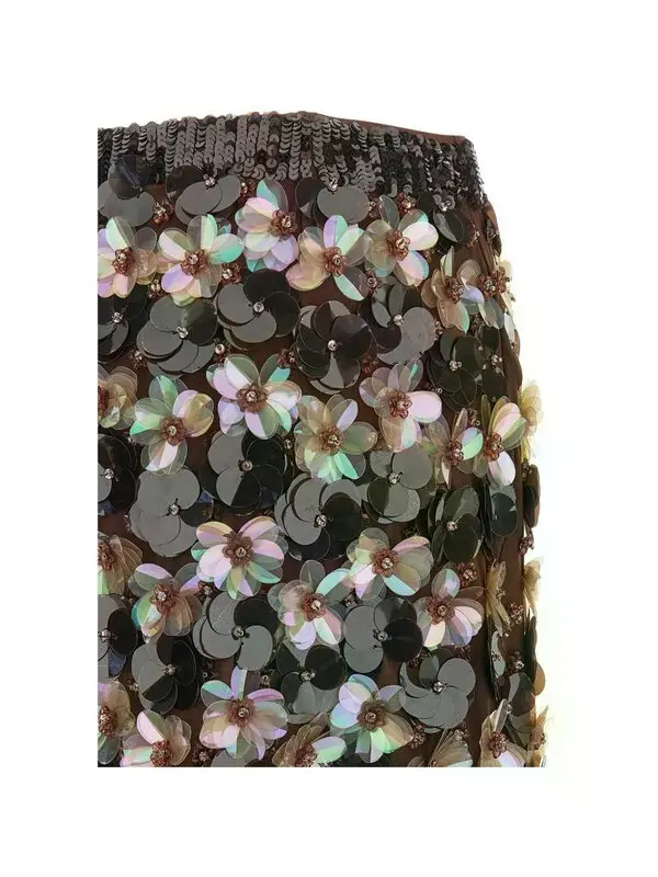 P.a.r.o.s.h Floral-sequin Skirt