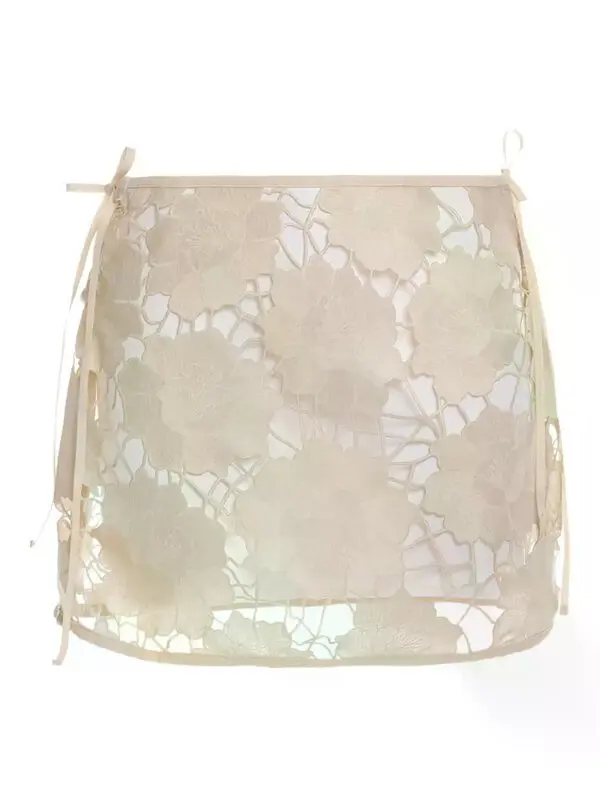Agua Bendita Karla Floral-lace Beach Cover-up - Neutrals