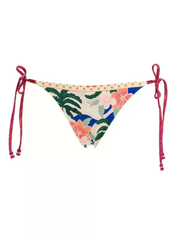Agua Bendita Alegria Floral-print Bikini Bottoms - Neutrals