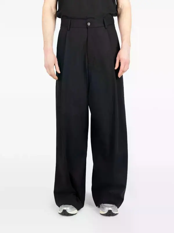 SOCIETE ANONYME Button Pleated Trousers - Black