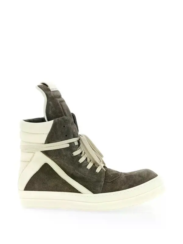 Rick Owens Geobasket Suede Leather Sneakers - Grey