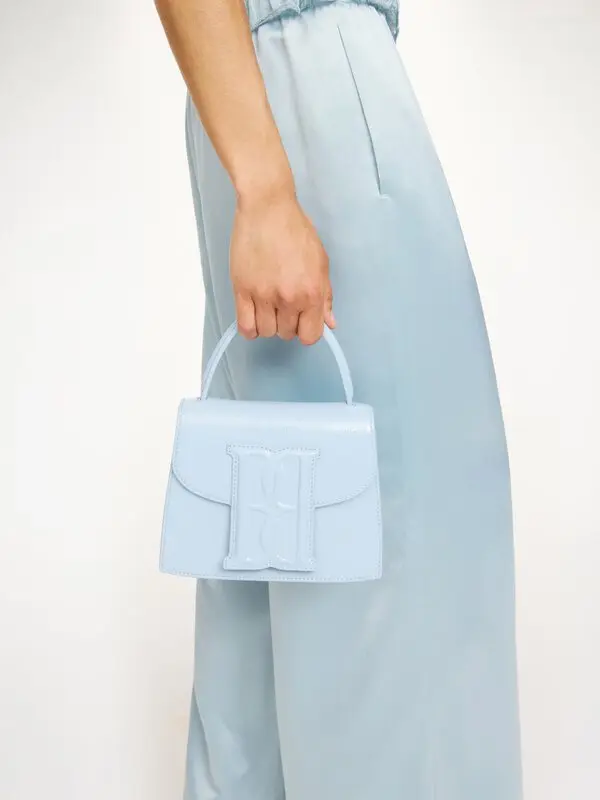 BY MALENE BIRGER Ramil Patent Leather Shoulder Bag - Dream Blue