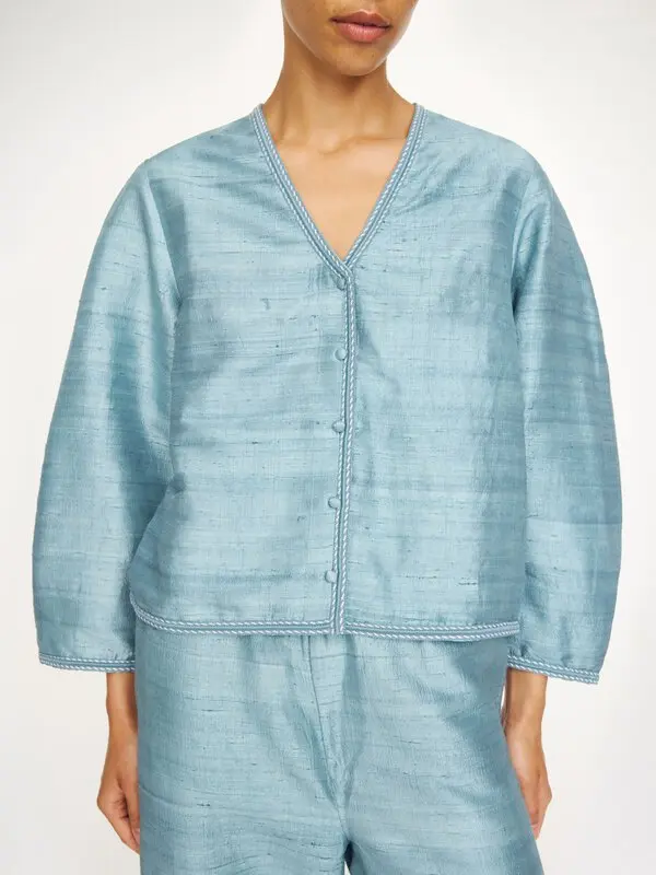 BY MALENE BIRGER Mineas Silk Top - Arona Blue