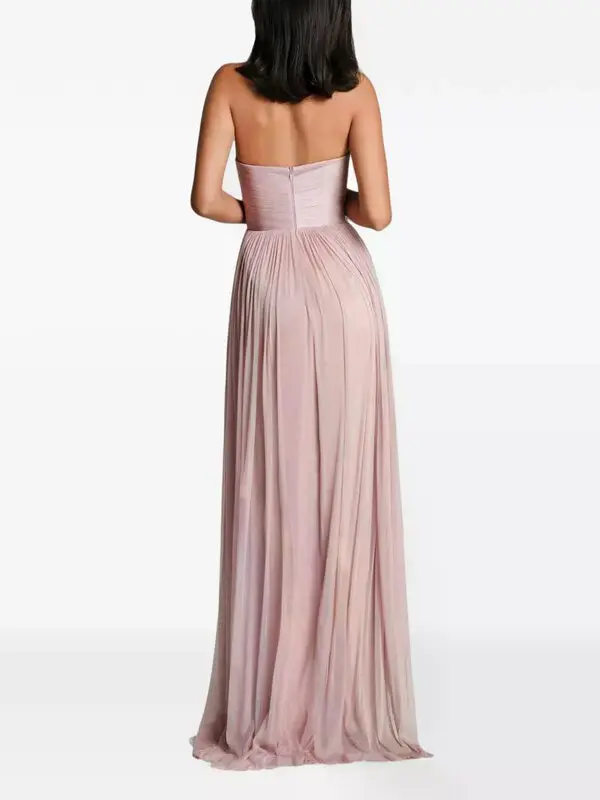 IMROSKA Strapless Draped Maxi Gown
