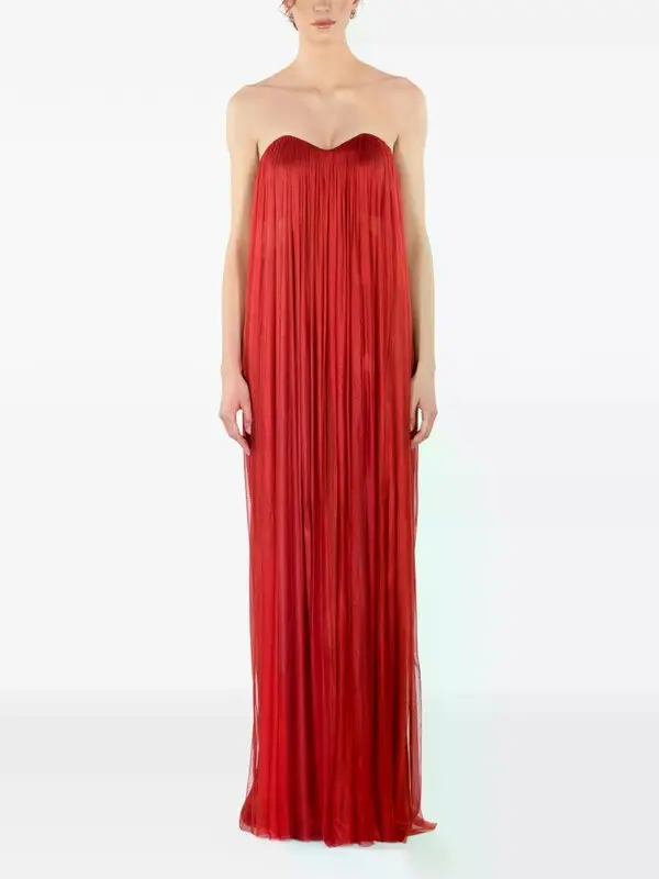 IMROSKA Gaia Metallic-finish Strapless Maxi Dress