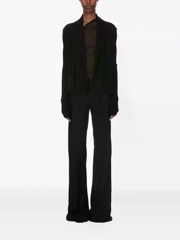 Rick Owens Bias Ribbed Waistband Trousers - Black