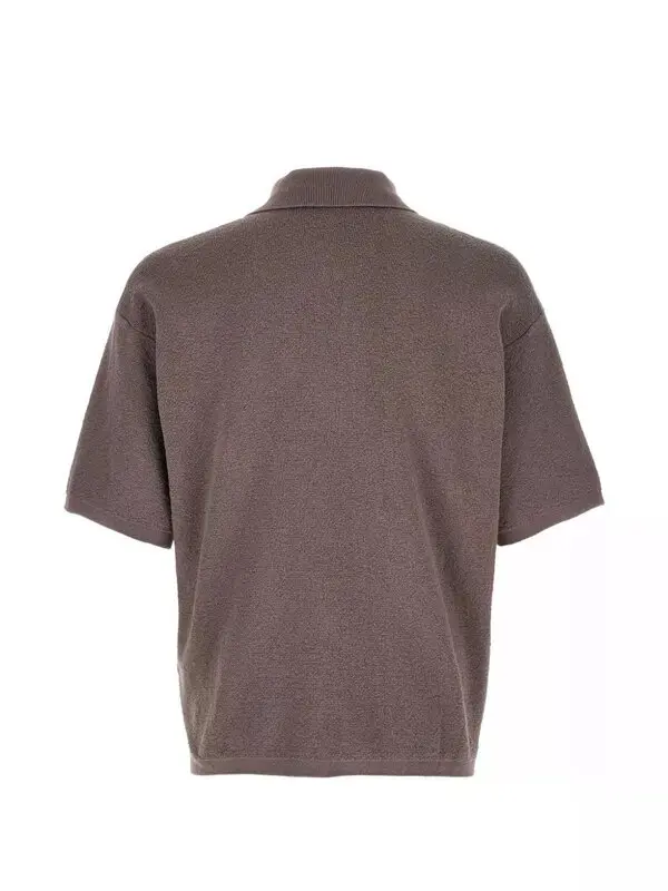 Stone Island Half Zip Logo Patch Polo Shirt - Purple