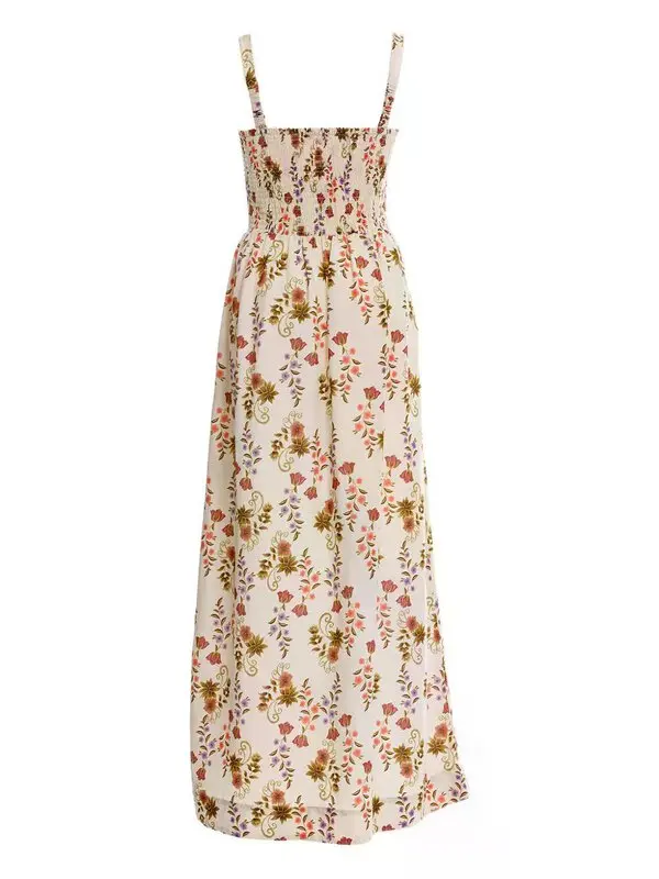 Agua Bendita Floral-print Maxi Dress - Neutrals