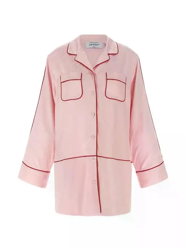 Off-White Jacquard Piping Shirt - Pink