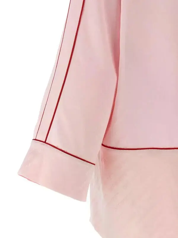 Off-White Jacquard Piping Shirt - Pink