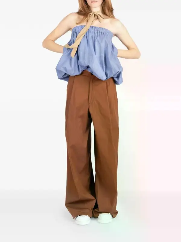 SOCIETE ANONYME Pleated Wide Leg Trousers