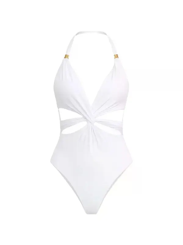 Elisabetta Franchi Twist Cut-out One-piece Swimsuit - White
