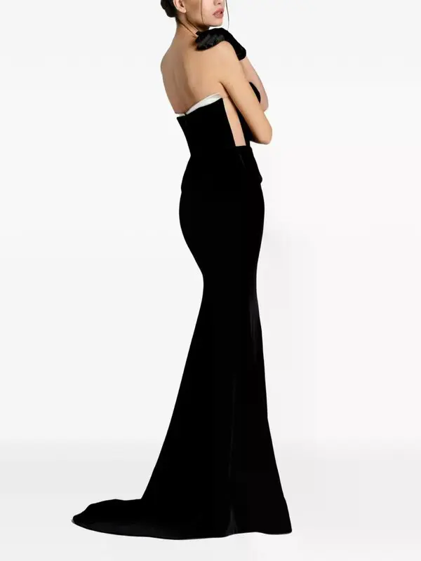 strapless peplum dress black KRISTINE BLACK STRAPLESS PEPLUM GOWN | CULT MIA