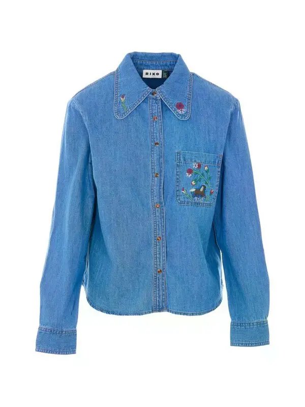 Rixo Edaline Embroidery Long-sleeve Shirt