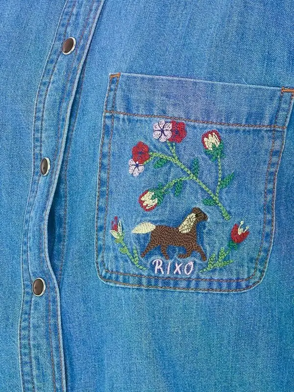 Rixo Edaline Embroidery Long-sleeve Shirt