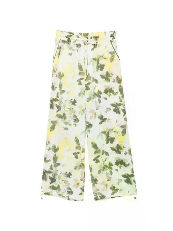 Liu Jo Printed Satin Trousers - Green