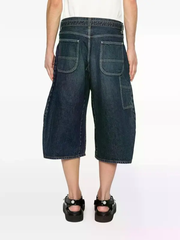 Sacai Buttoned Belted Shorts - Blue