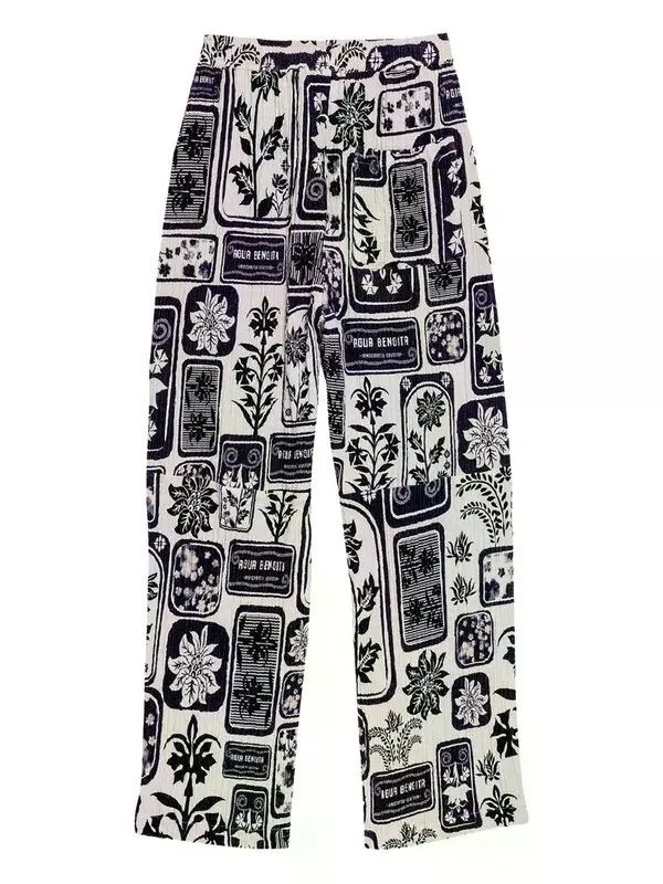 Agua Bendita Floral-print Trousers - White