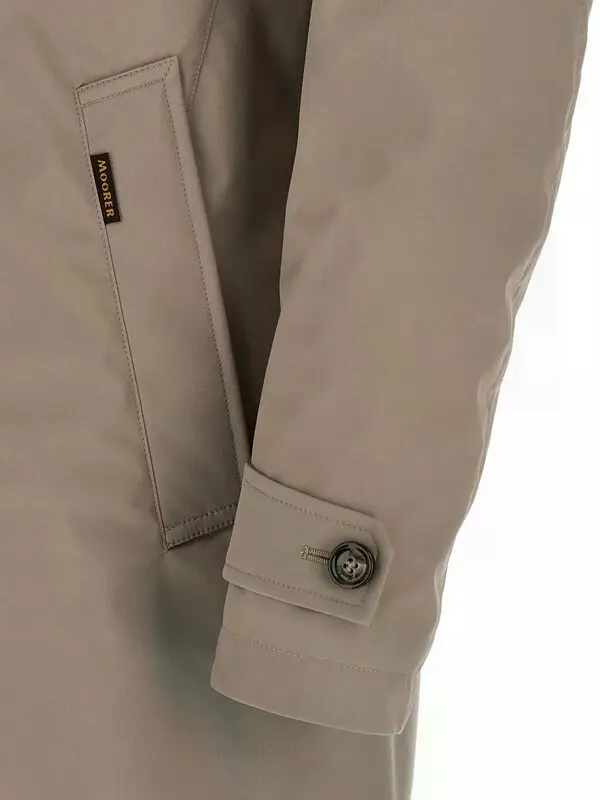 MOORER Duca Coat With Removable Hood - Brown