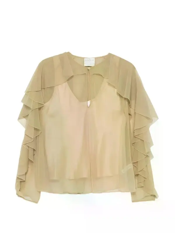 FORTE_FORTE Layered-design Blouse - Green
