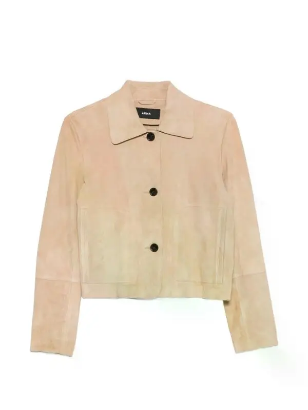 ARMA Button-fastening Suede Jacket - Neutrals