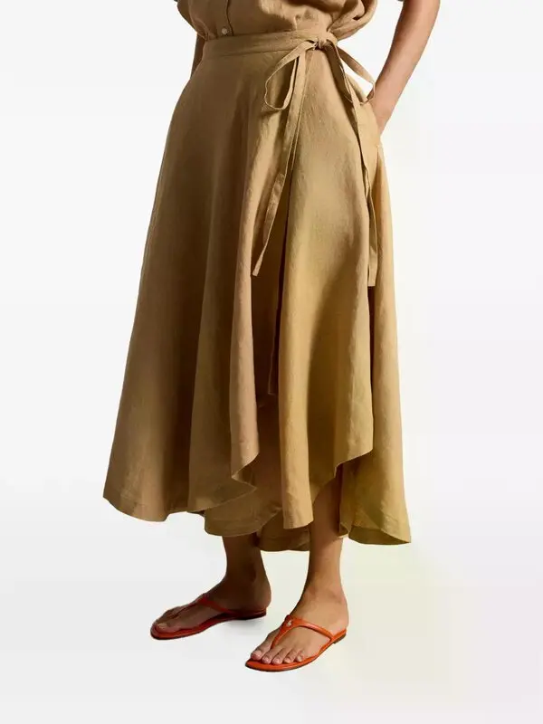 Polo Ralph Lauren Linen Wrap Skirt - Neutrals
