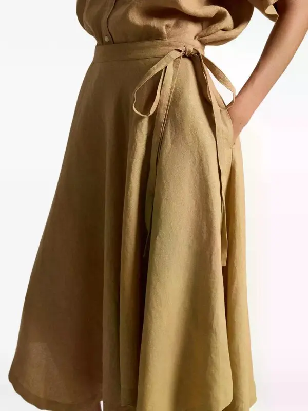 Polo Ralph Lauren Linen Wrap Skirt - Neutrals
