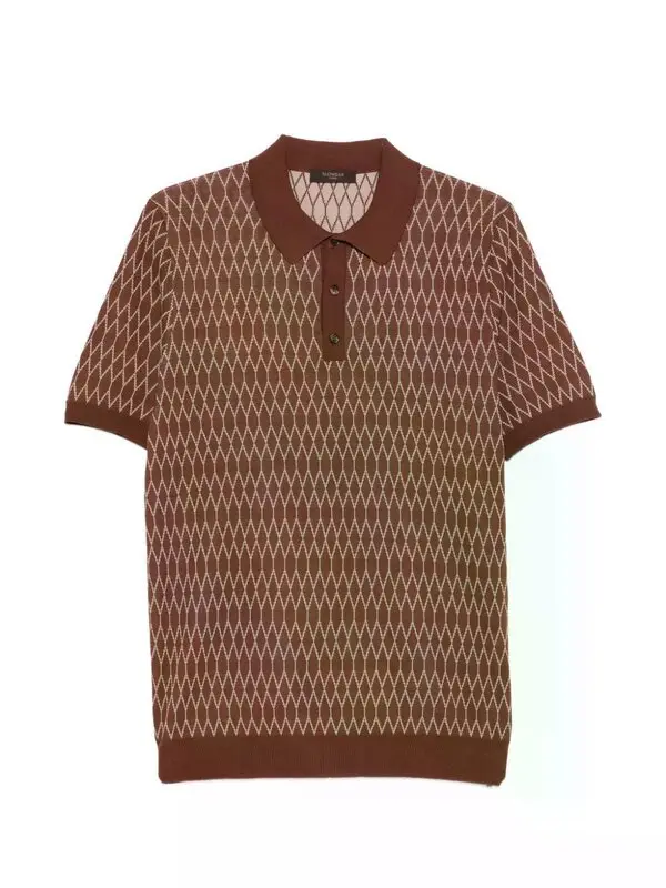 ZANONE Diamond Pattern Polo Shirt