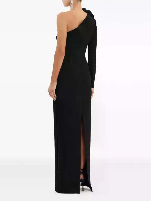 Rebecca Vallance Evolet One-shoulder Ruffled Gown - Black