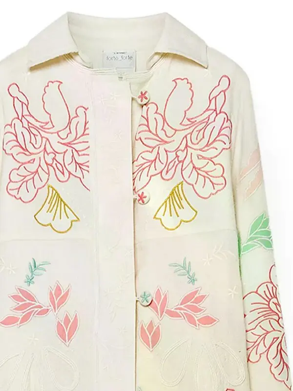 FORTE_FORTE Floral Embroidered Coat