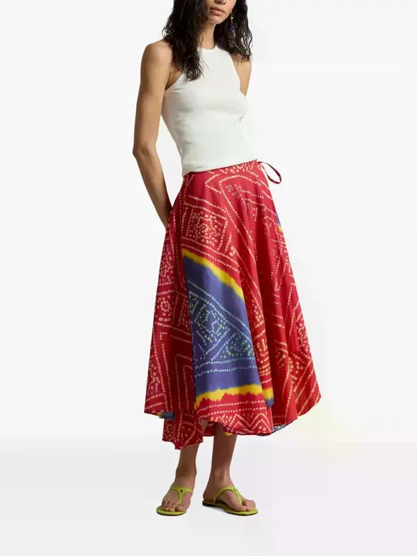 Polo Ralph Lauren Printed Side-tie Midi Skirt