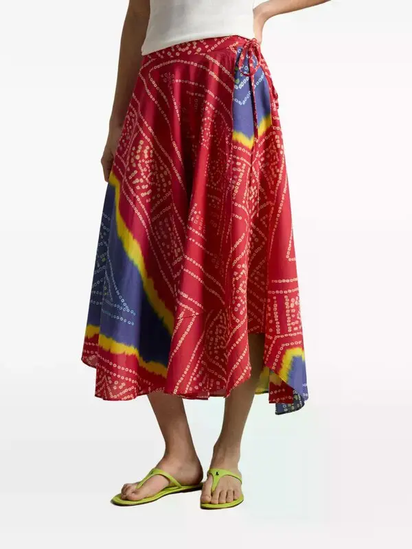 Polo Ralph Lauren Printed Side-tie Midi Skirt