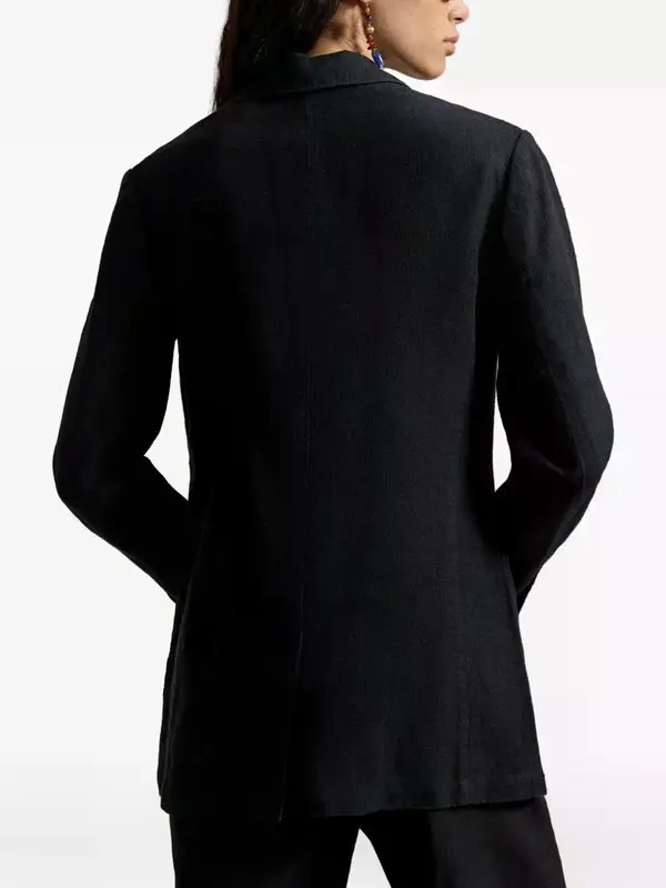 Polo Ralph Lauren Single-breasted Linen Blazer - Black