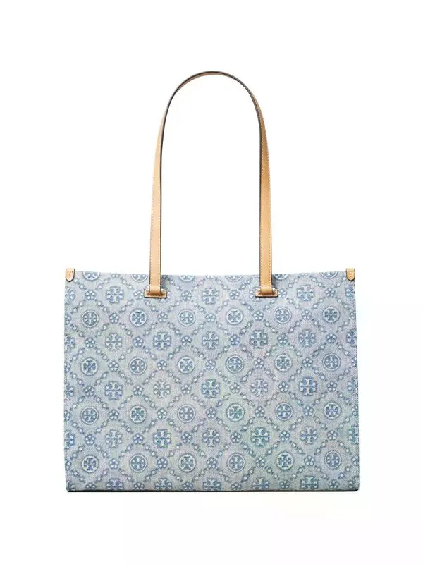 Tory Burch T Monogram Denim Tote - Blue