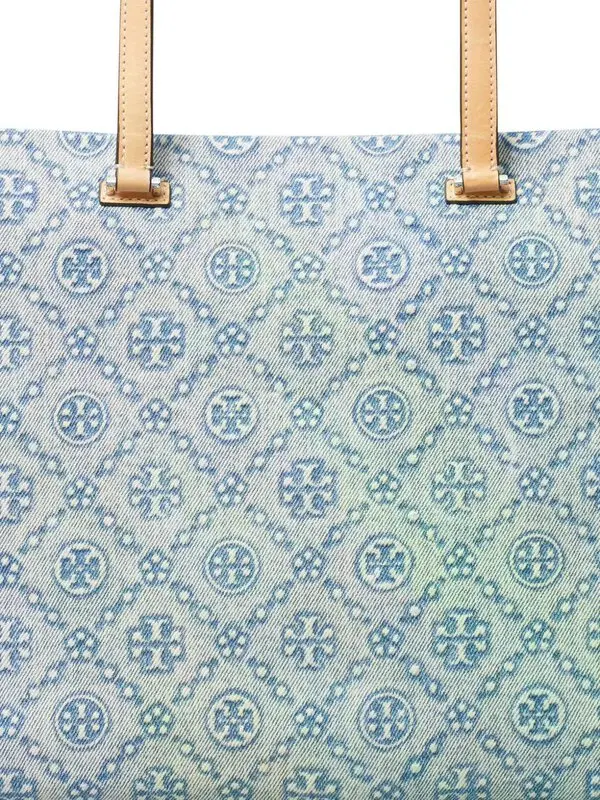 Tory Burch T Monogram Denim Tote - Blue