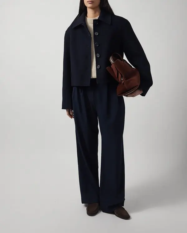 WAKAKUU Cropped Wool Coat